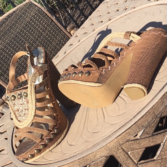 naughty monkey | Shoes | Boho Hippie Woven Strappy Studded Detail ...
